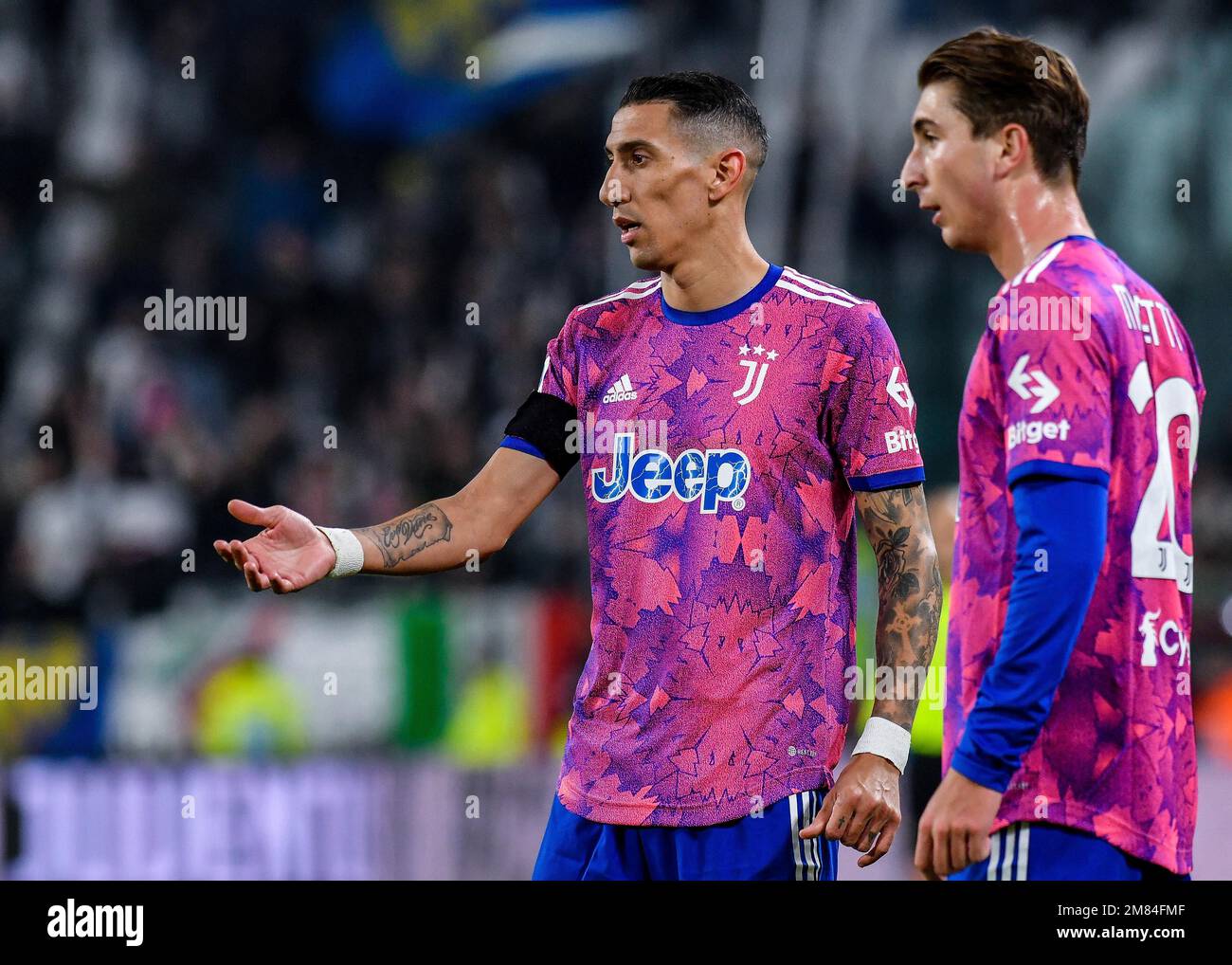 Angel Di Maria of Juventus FC gestures during Serie A 2022/23 match ...