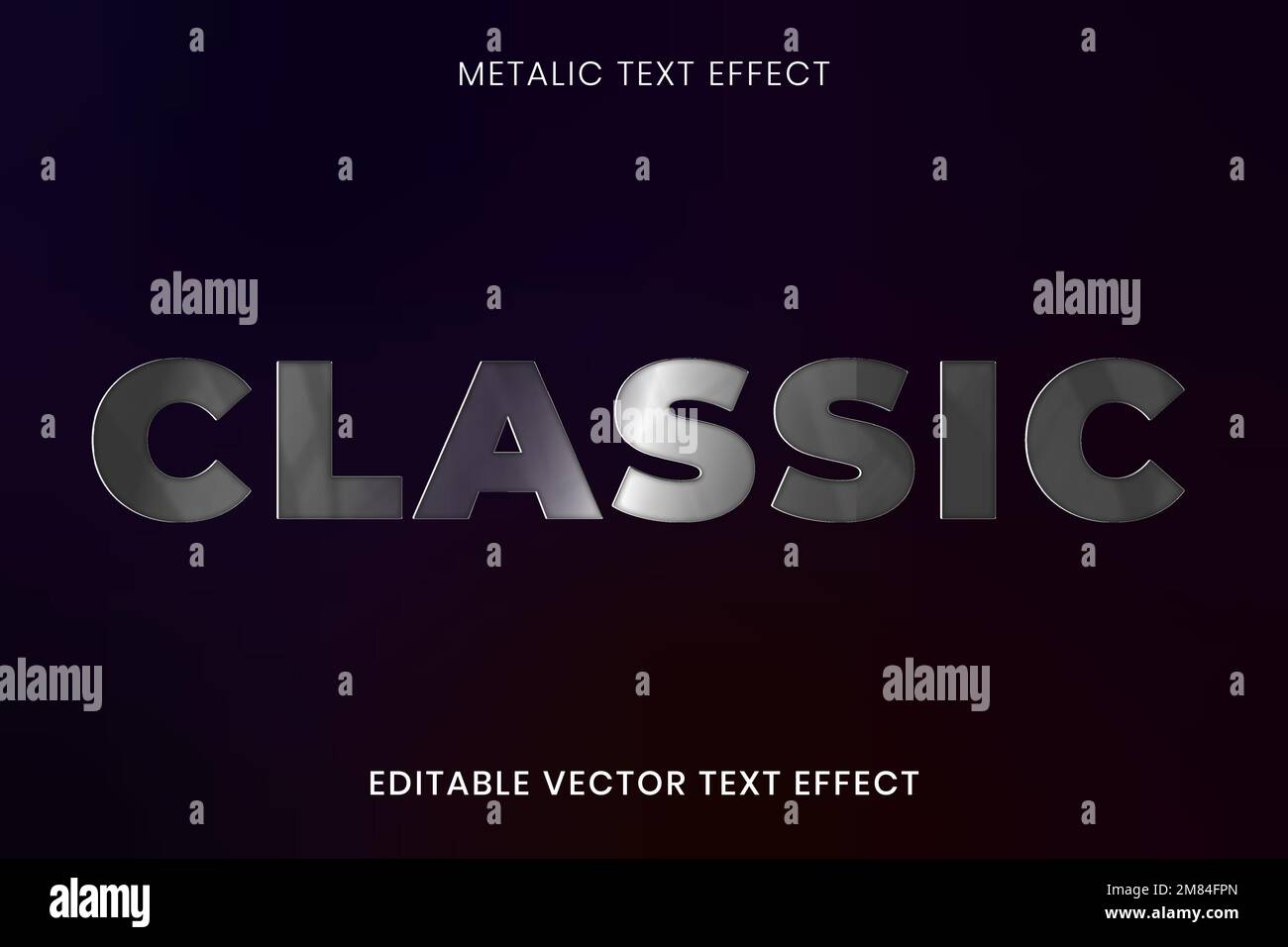 Metallic text effect vector editable template Stock Vector Image & Art ...