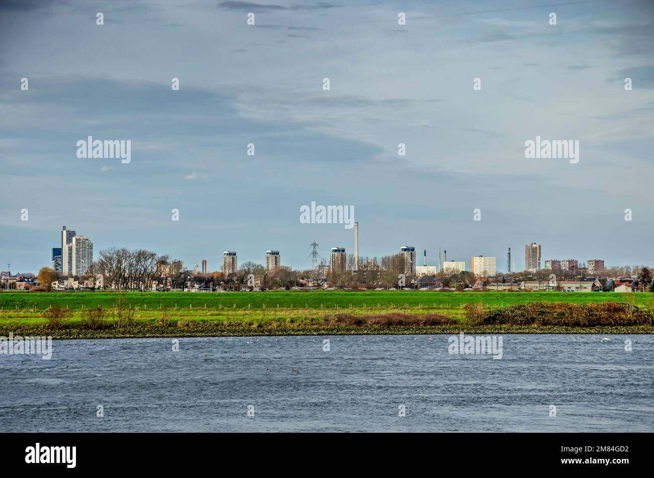 Nieuw-Beijerland, The Netherlands, January 7, 2023: view across the ...