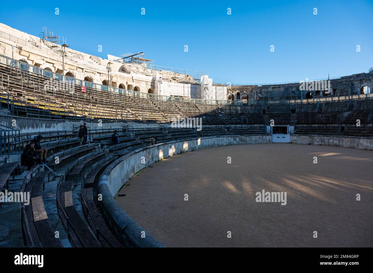 Nimes, Occitanie, France, 12 31 2022 - The Roman arena, a historical ...
