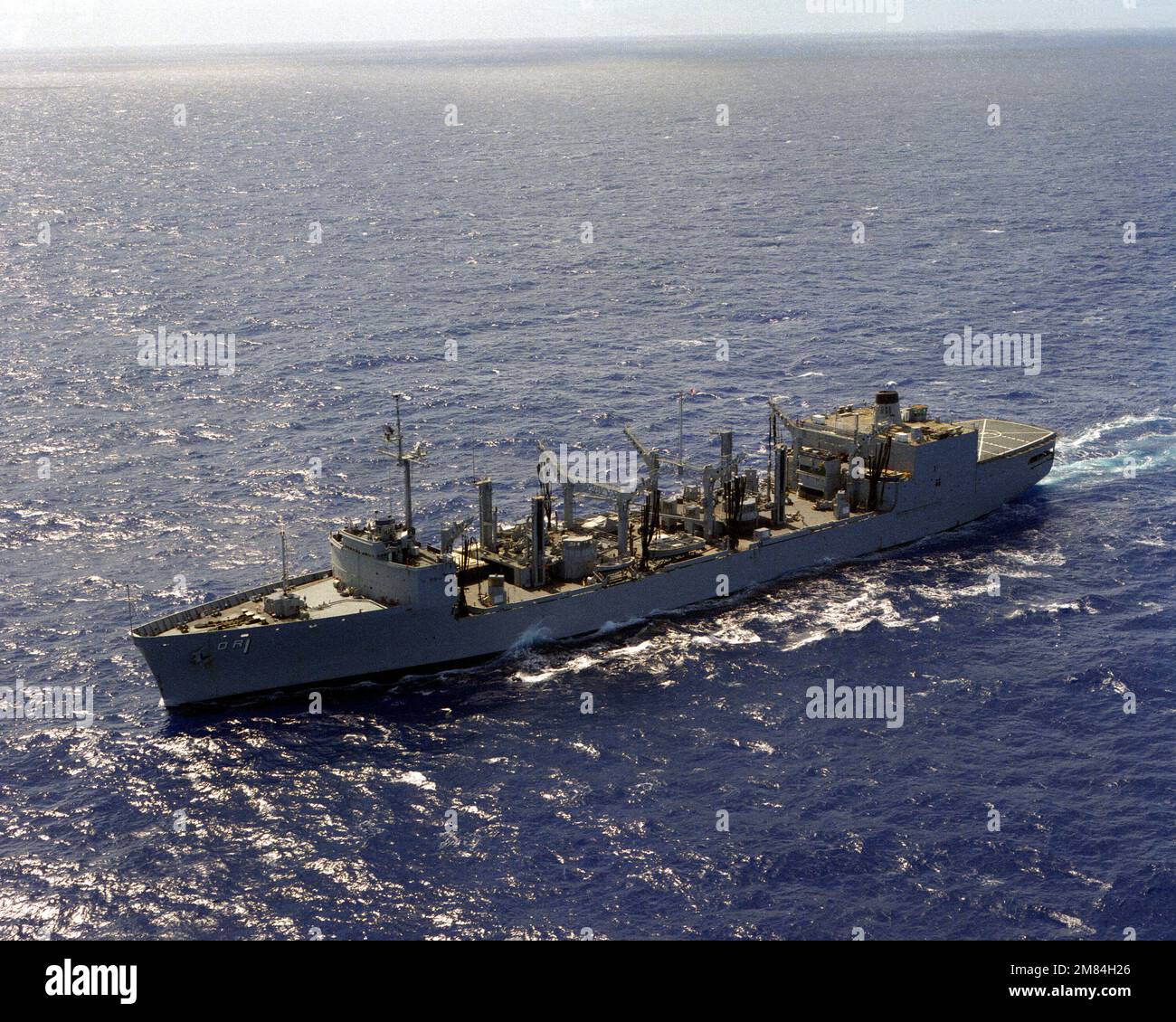 An aerial port bow view of the replenishment oiler USS WICHITA (AOR-1 ...