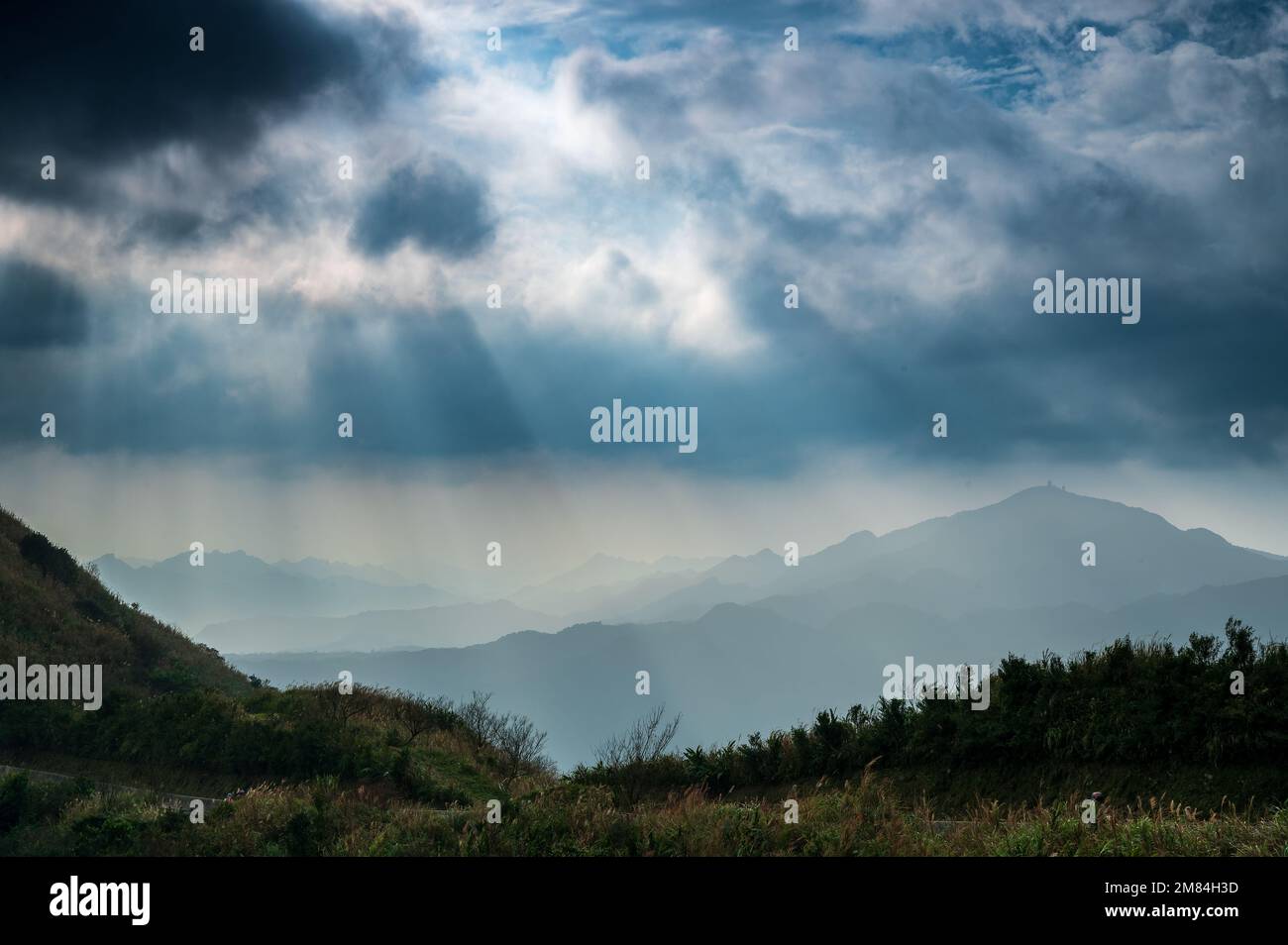 Watch the romantic Crepuscular Ray (cloud gap light) on the mountain ...