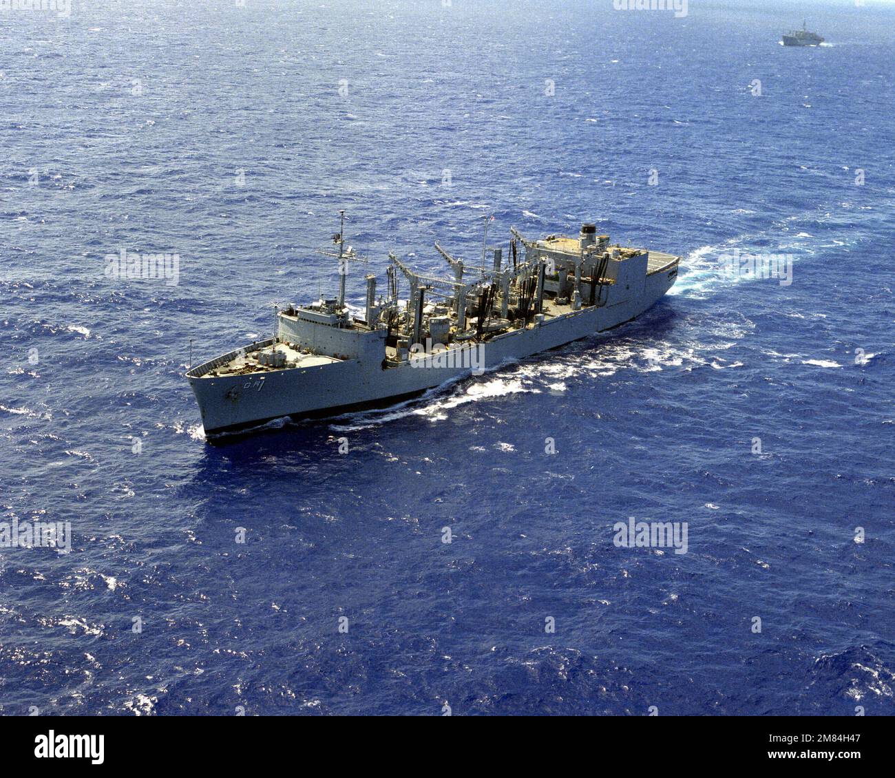 An aerial port bow view of the replenishment oiler USS WICHITA (AOR-1 ...
