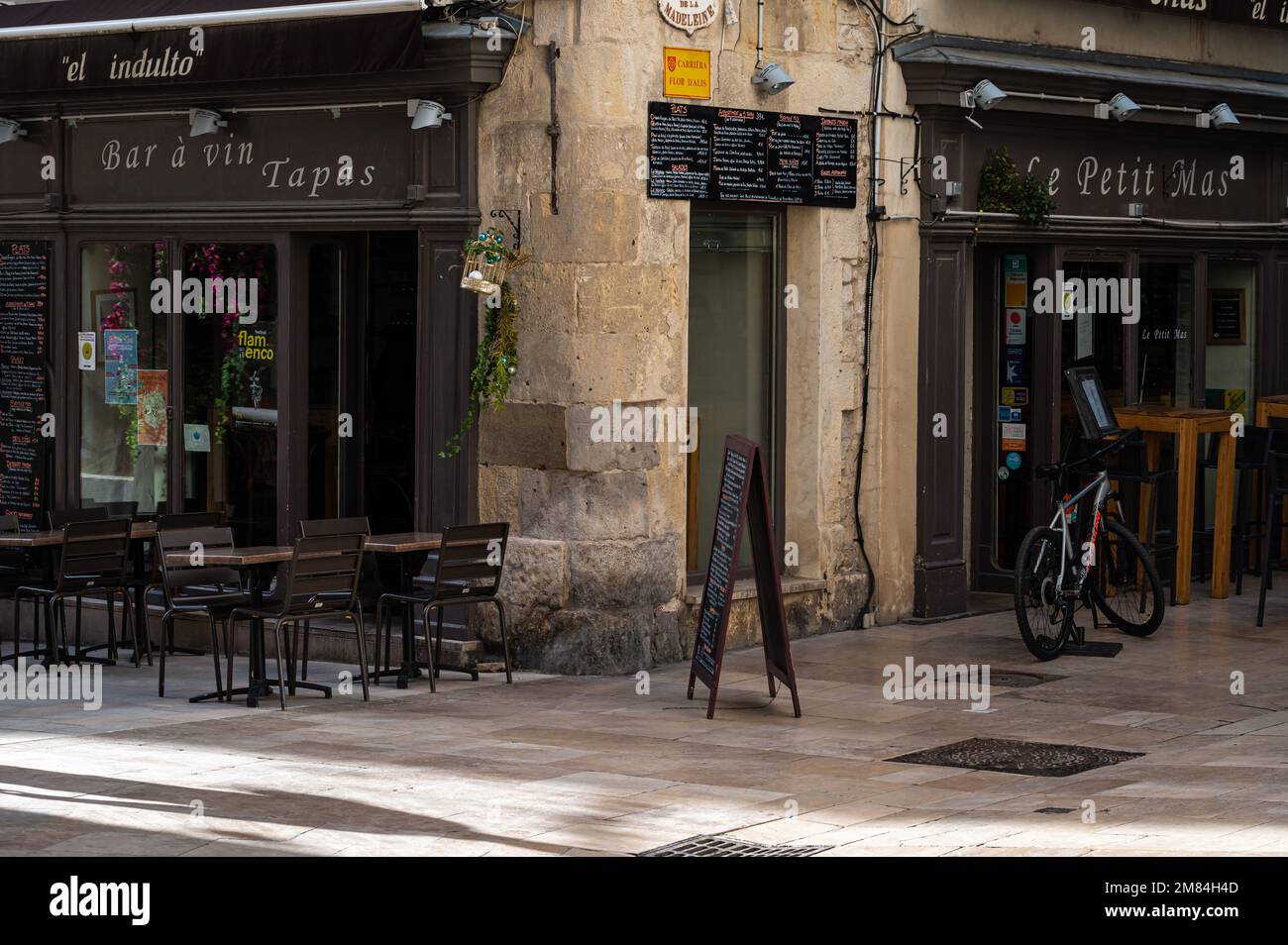 Nimes, Occitanie, France, 12 31 2022 - Traditional wine bar and tapas ...