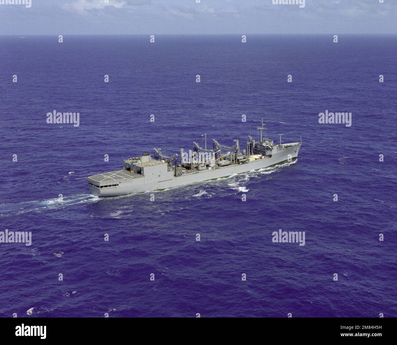 An aerial starboard quarter view of the replenishment oiler USS WICHITA ...