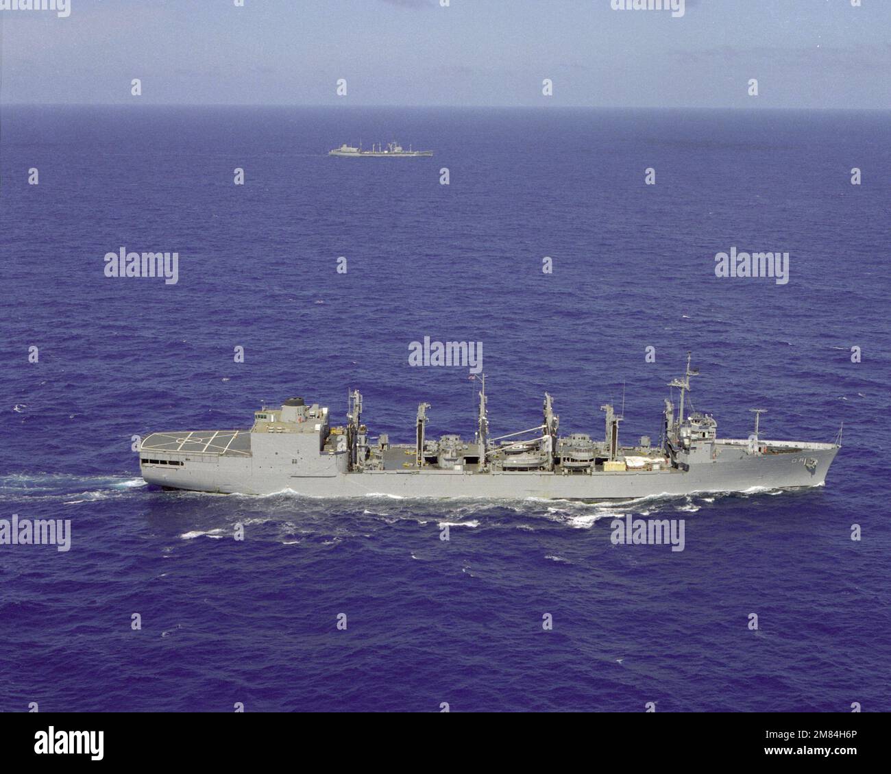An aerial starboard beam view of the replenishment oiler USS WICHITA ...