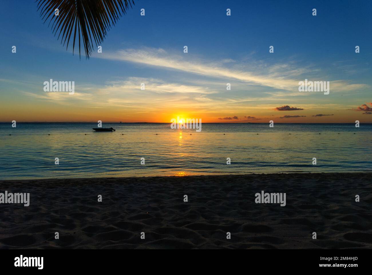 Beach Sunset in Mauritius Stock Photo - Alamy