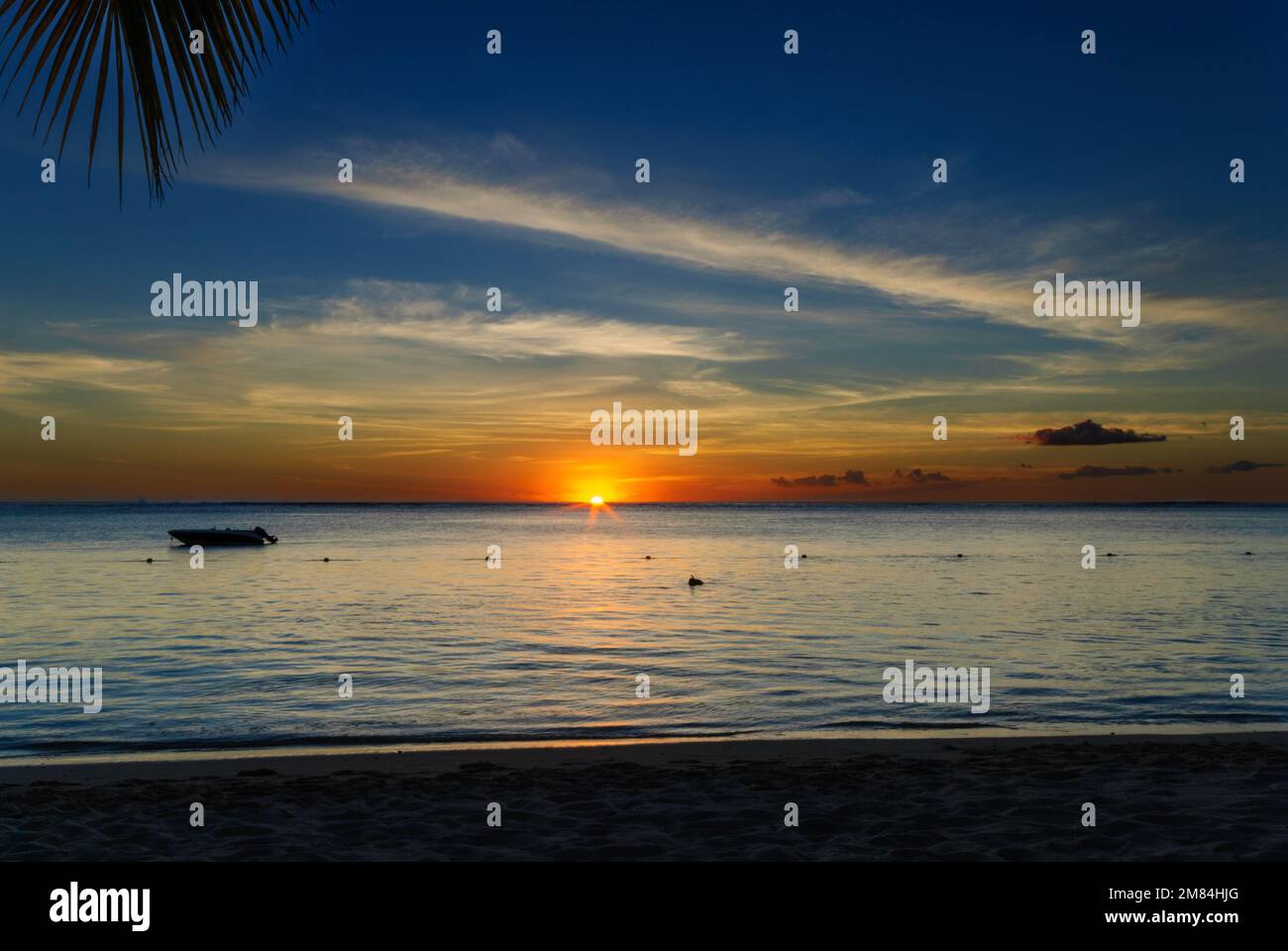 Beach Sunset in Mauritius Stock Photo - Alamy