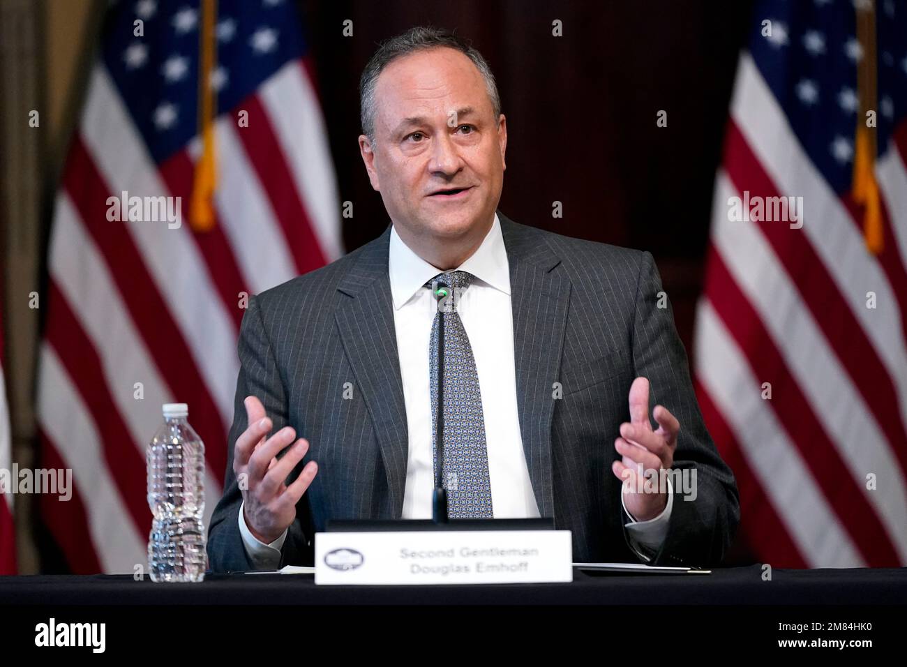 FILE - Doug Emhoff, the husband of Vice President Kamala Harris, speaks ...