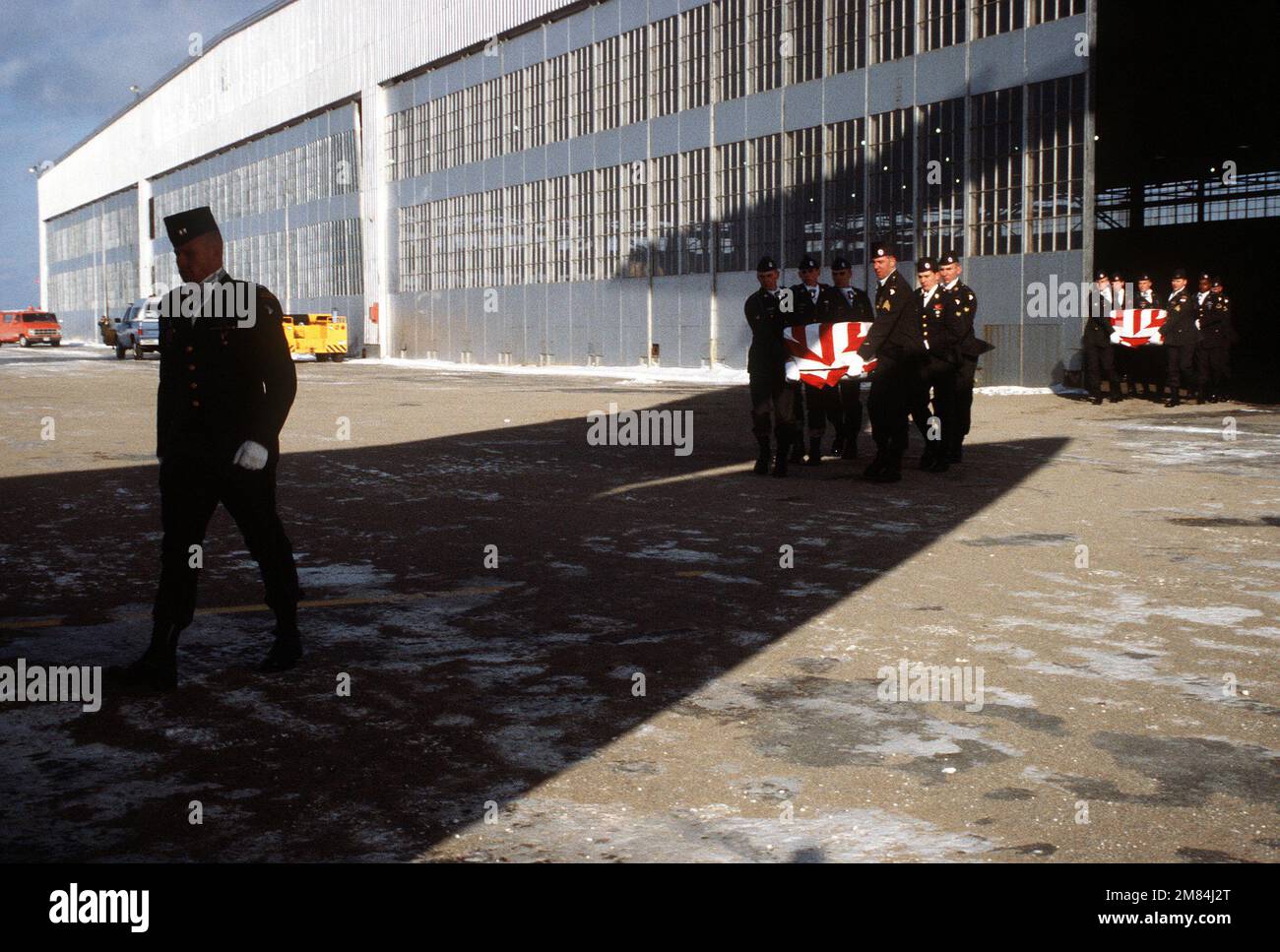 Members of the 101st Airborne Division Honor Guard carry caskets ...