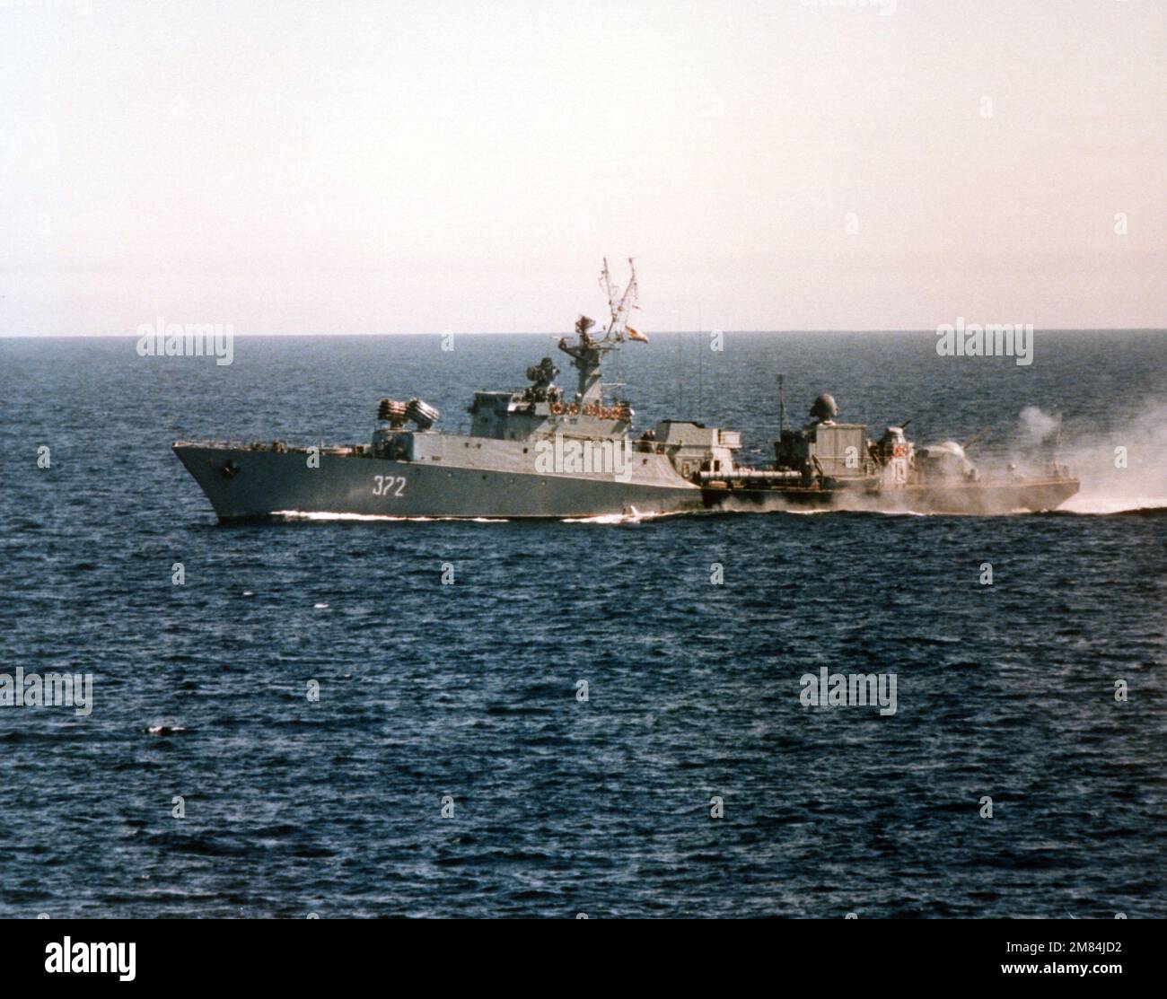 A port bow view of a Soviet Grisha III-class light frigate underway ...