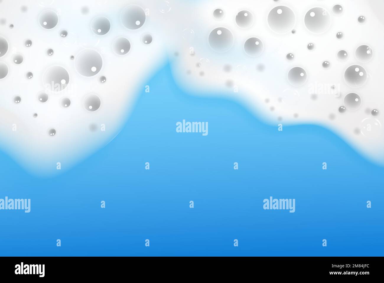 Shampoo bubbles texture.Bath foam isolated on blue background ...