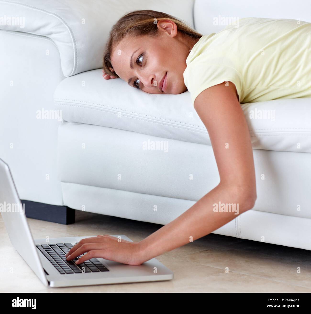 Woman sleeping on keyboard laptop hi-res stock photography and images ...