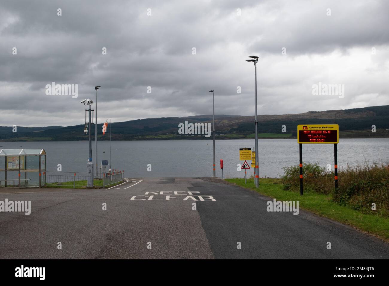Glum day at Fishnish Ferry Terminal, Isle of Mull, Scotland, UK Stock ...