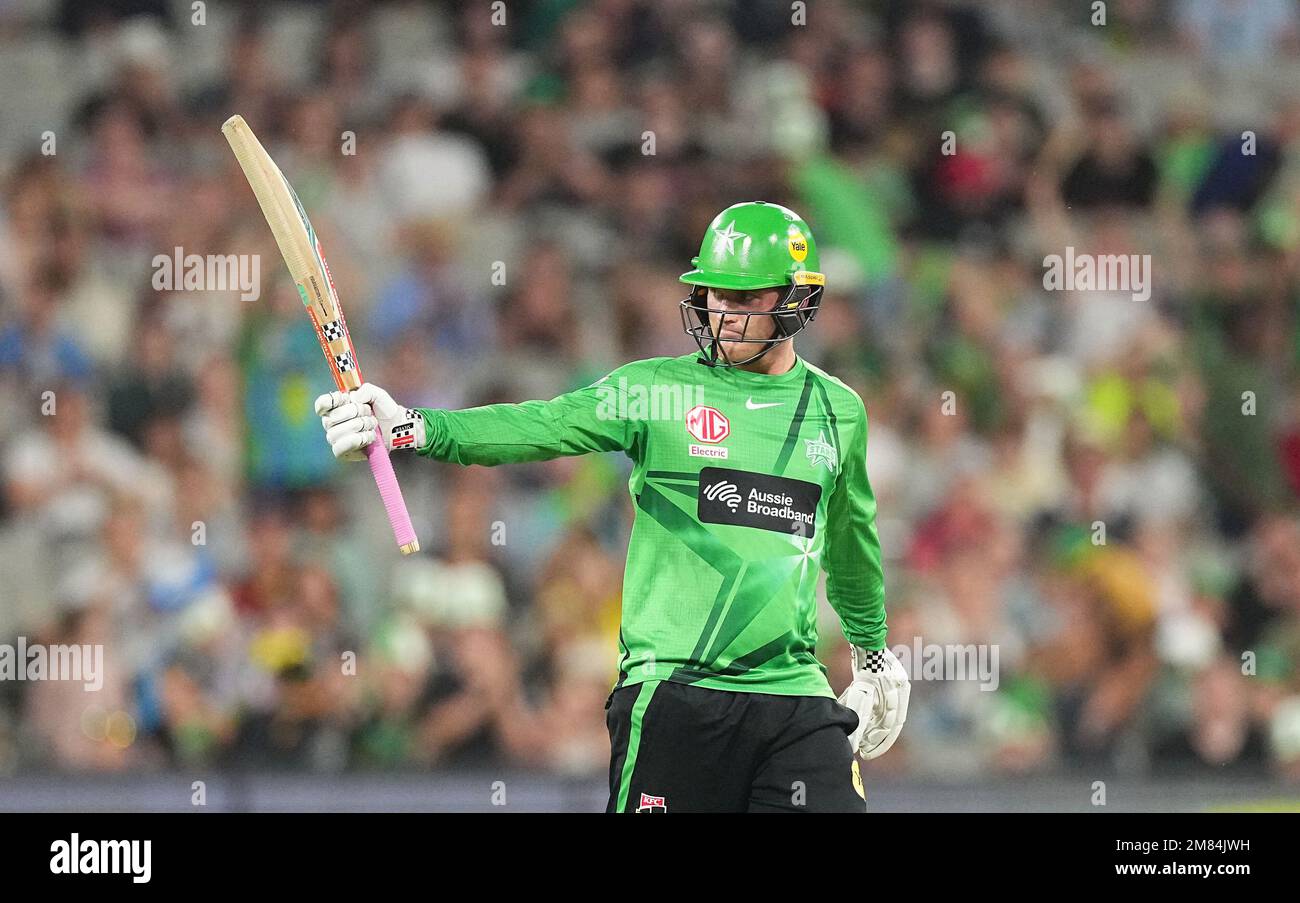 Tom Rogers of the Stars celebrates after reaching his fifty during the ...