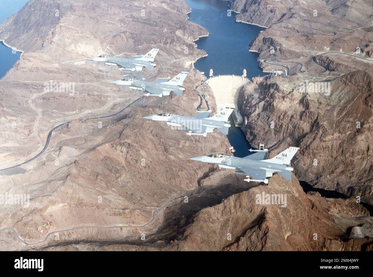 Four F-16A Fighting Falcon aircraft of the 474th Tactical Fighter Wing ...