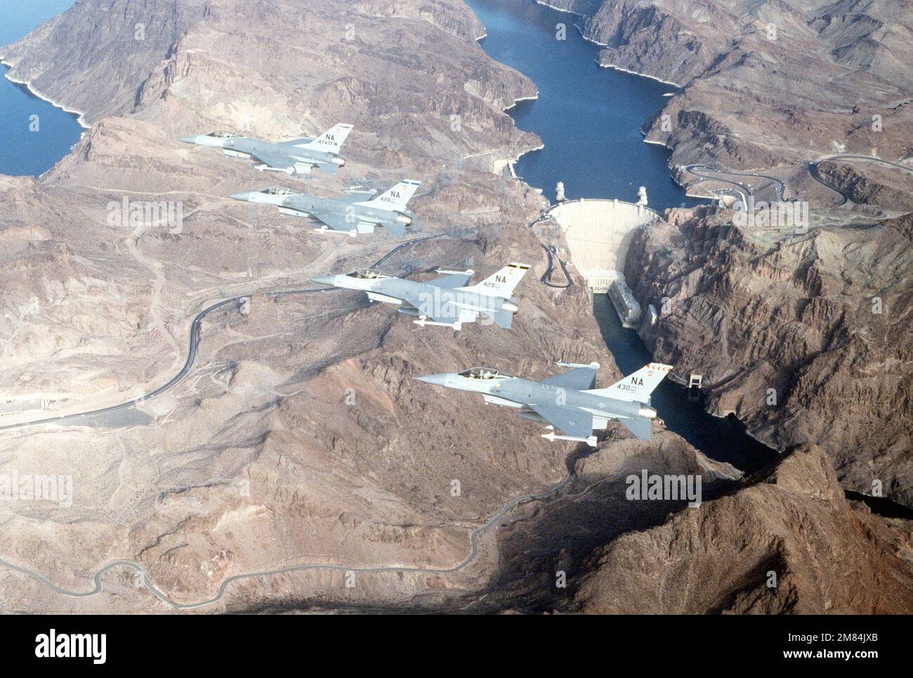 Four F-16A Fighting Falcon aircraft of the 474th Tactical Fighter Wing ...