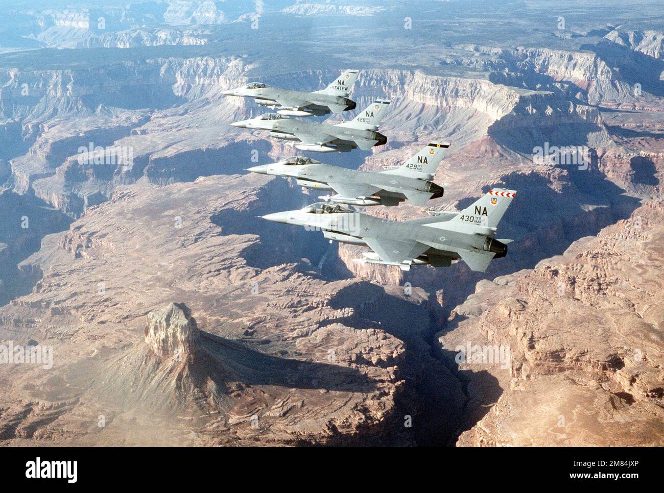 Four F-16A Fighting Falcon aircraft of the 474th Tactical Fighter Wing ...