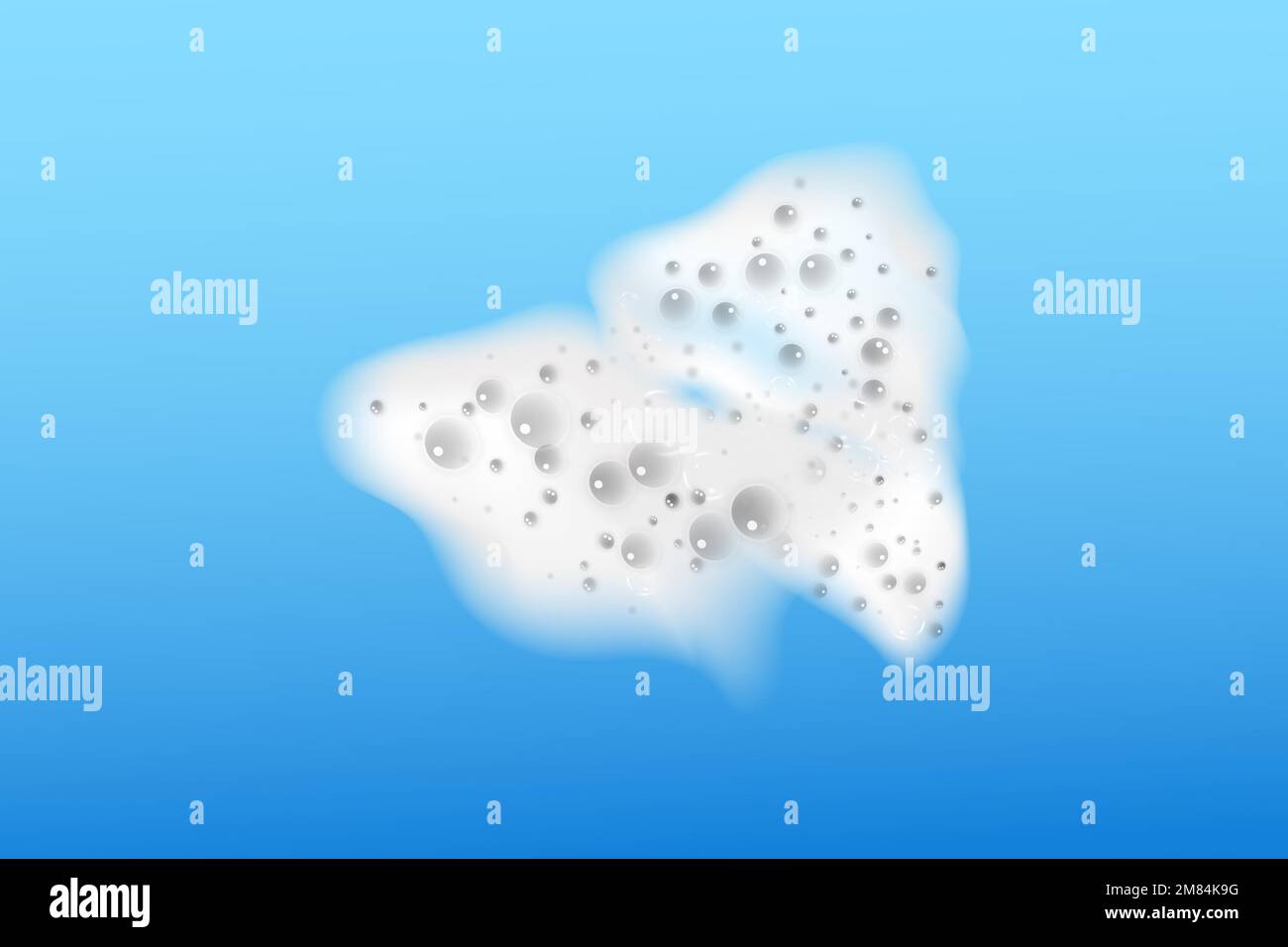 Shampoo bubbles texture.Bath foam isolated on blue background ...