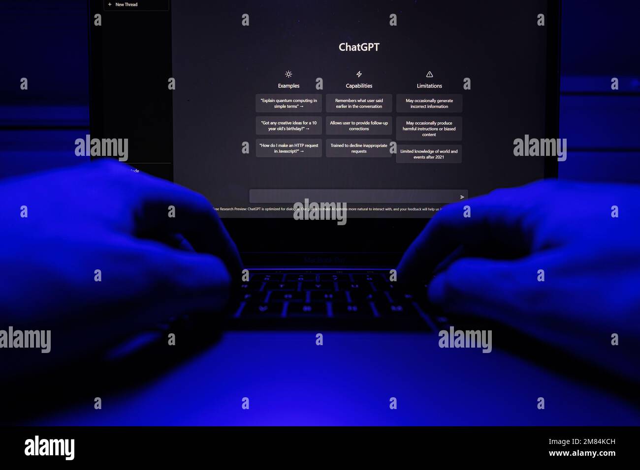 ChatGPT on computer. Chat GPT is artificial intelligence AI chatbot which was launched by OpenAI ...