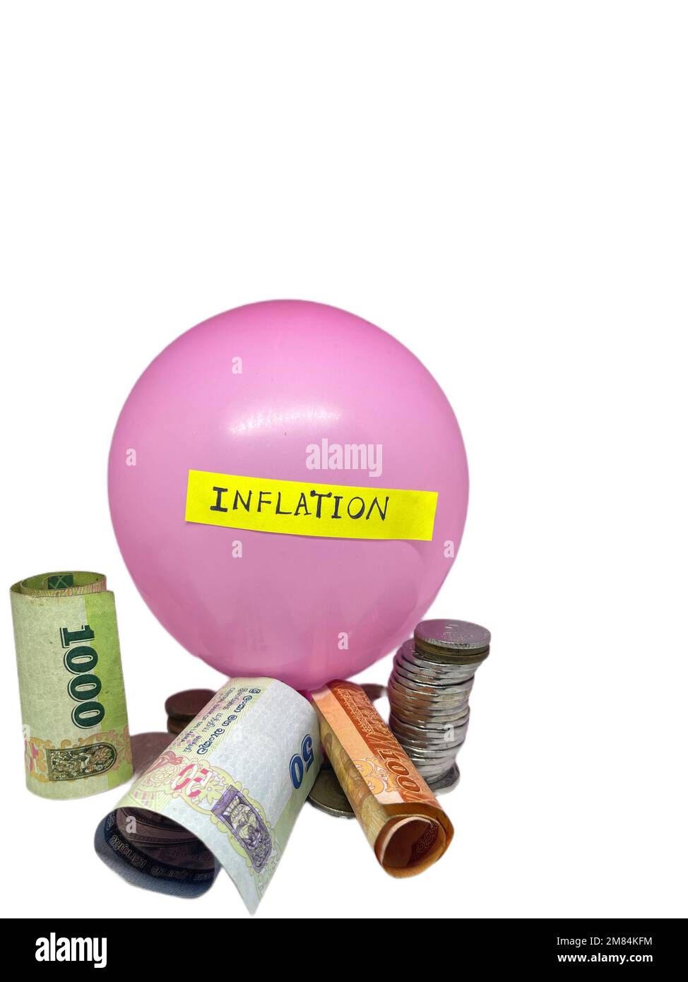 inflated balloon with the word inflation stick to it with Sri Lankan ...