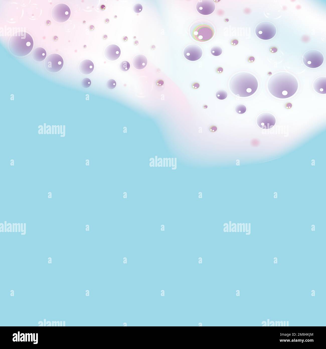 Shampoo bubbles texture.Bath foam isolated on blue background ...