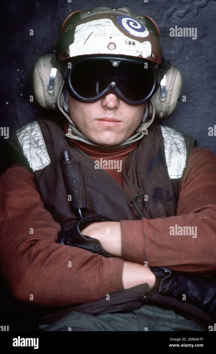 An aviation ordnanceman stands by during operation El Dorado, a ...