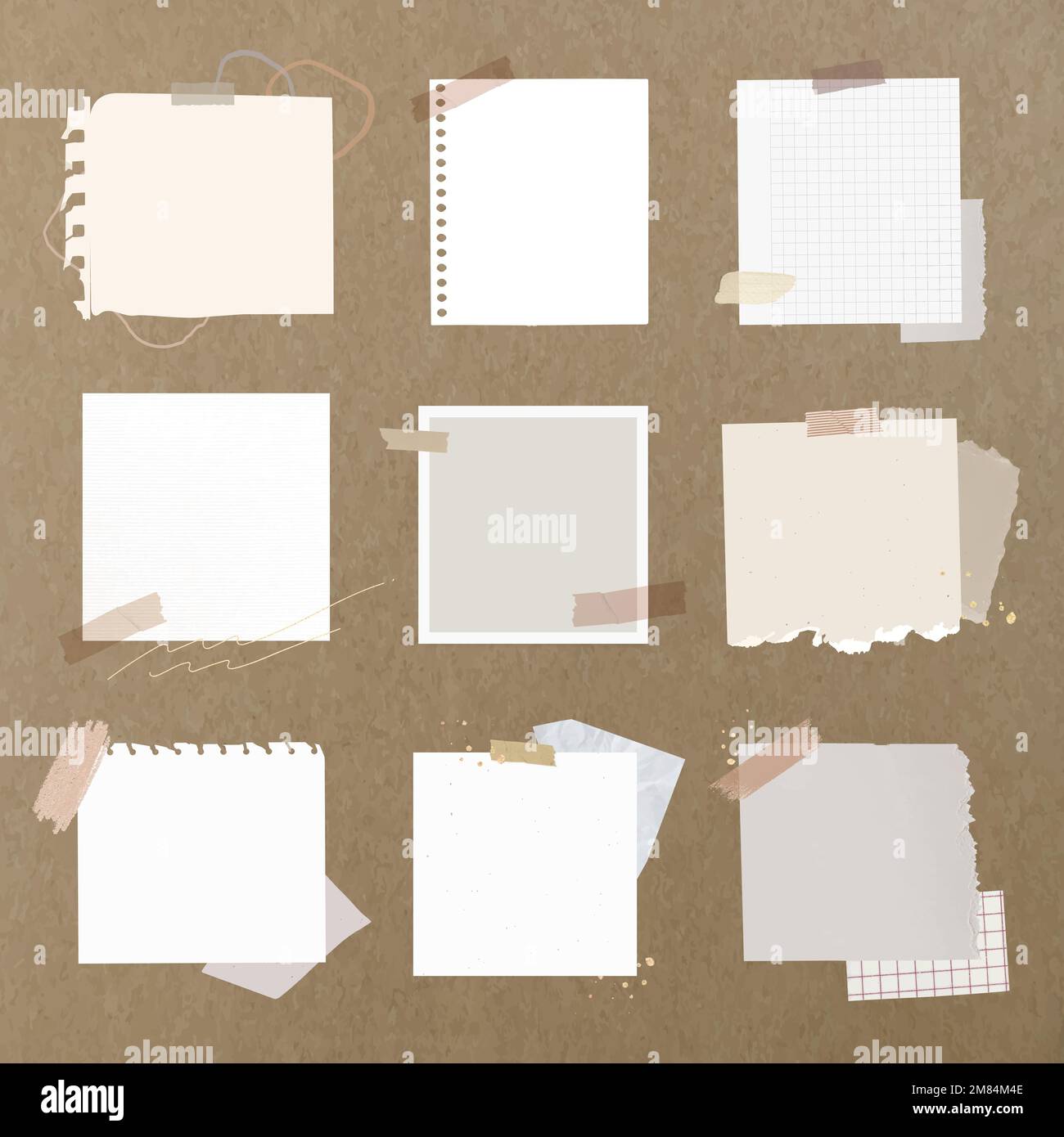 Digital note vector element set, feminine digital sticker packs Stock ...