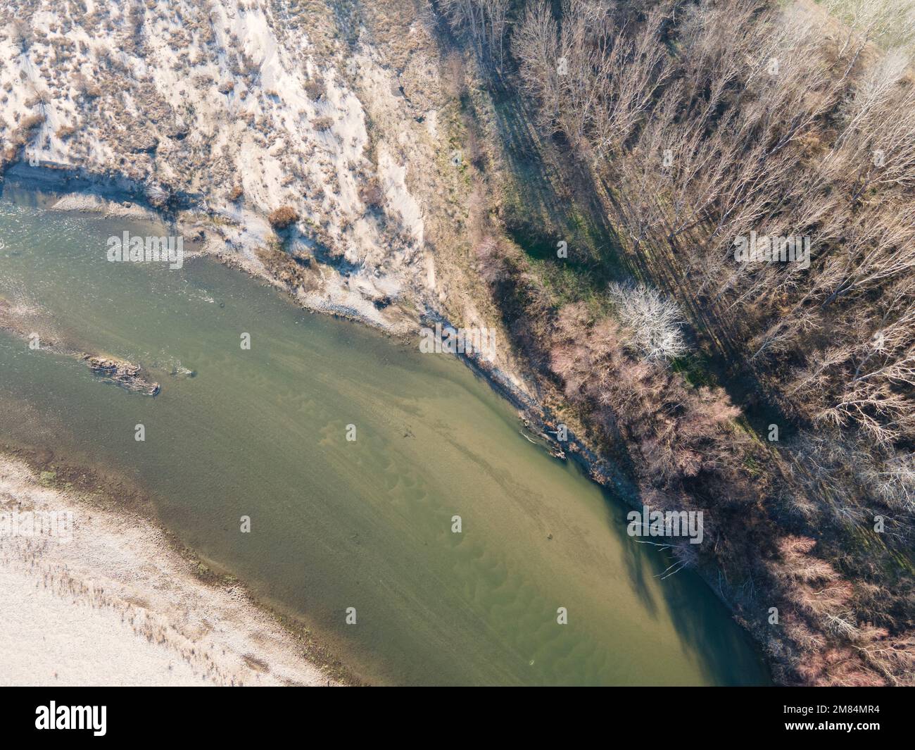 Amazing Aerial view of Struma river passing through the Petrich valley ...