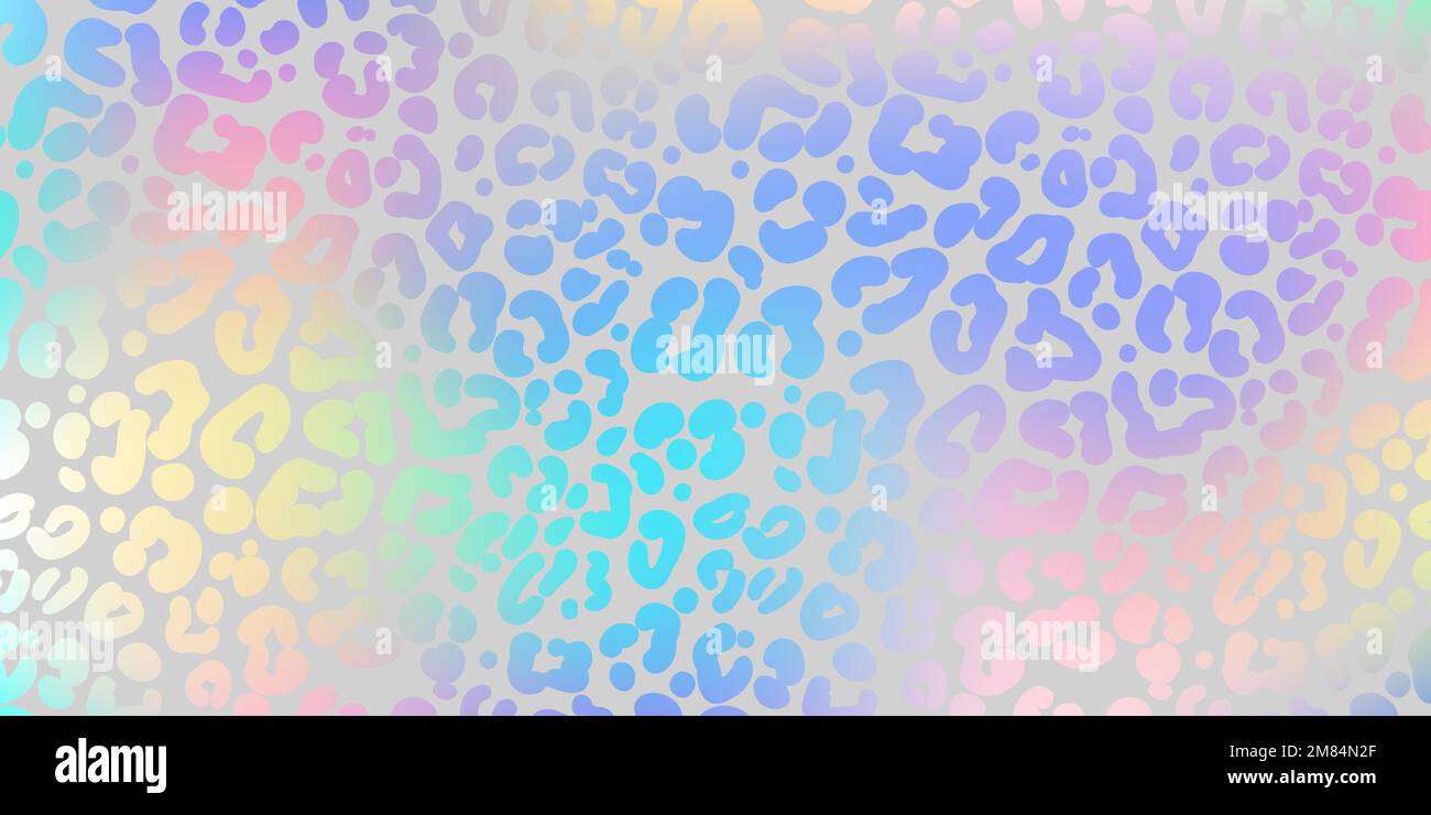 Rainbow leopard background. Holographic foil cheetah texture. Animal ...
