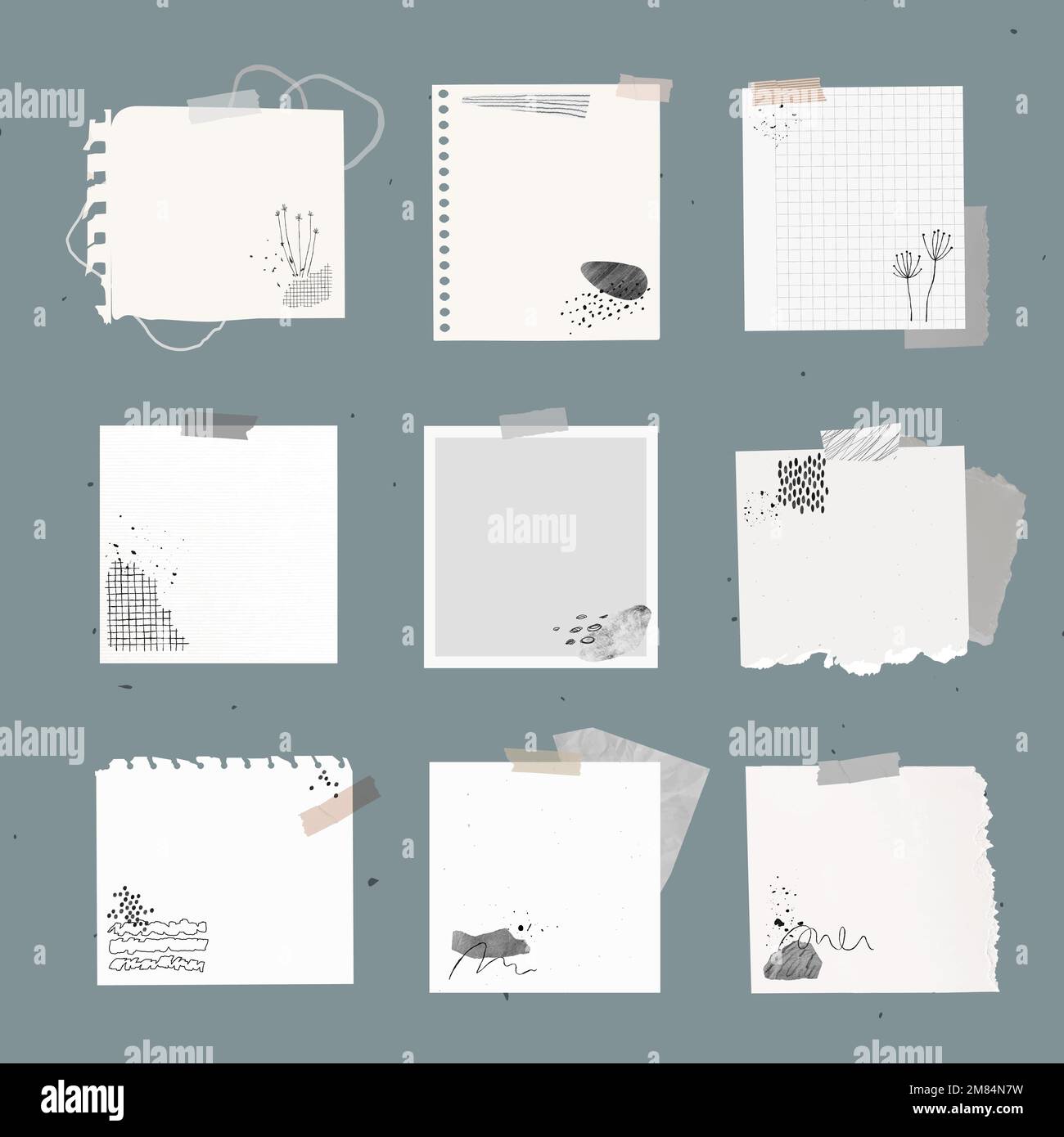 Digital note vector element set with memphis drawing Stock Vector Image ...