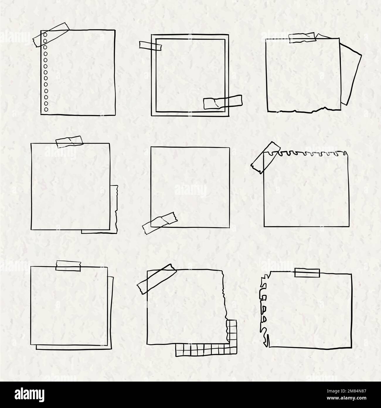 Digital note vector set in hand drawn style Stock Vector Image & Art ...