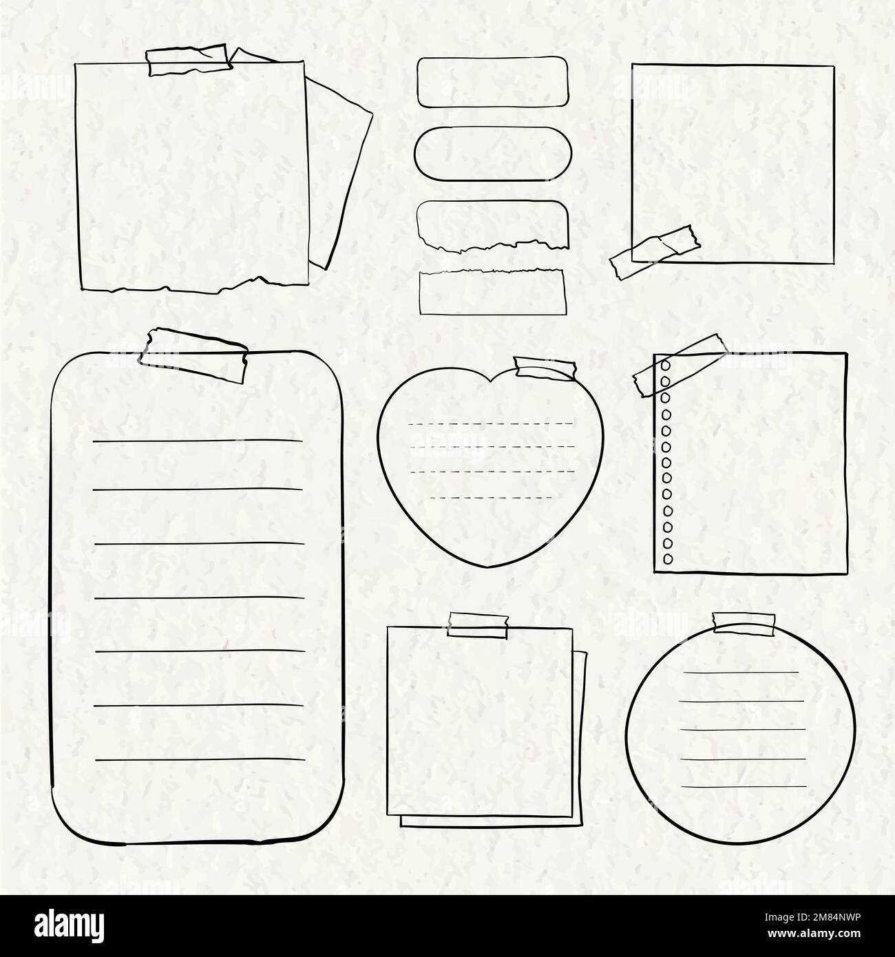 Digital note vector set in hand drawn style Stock Vector Image & Art ...