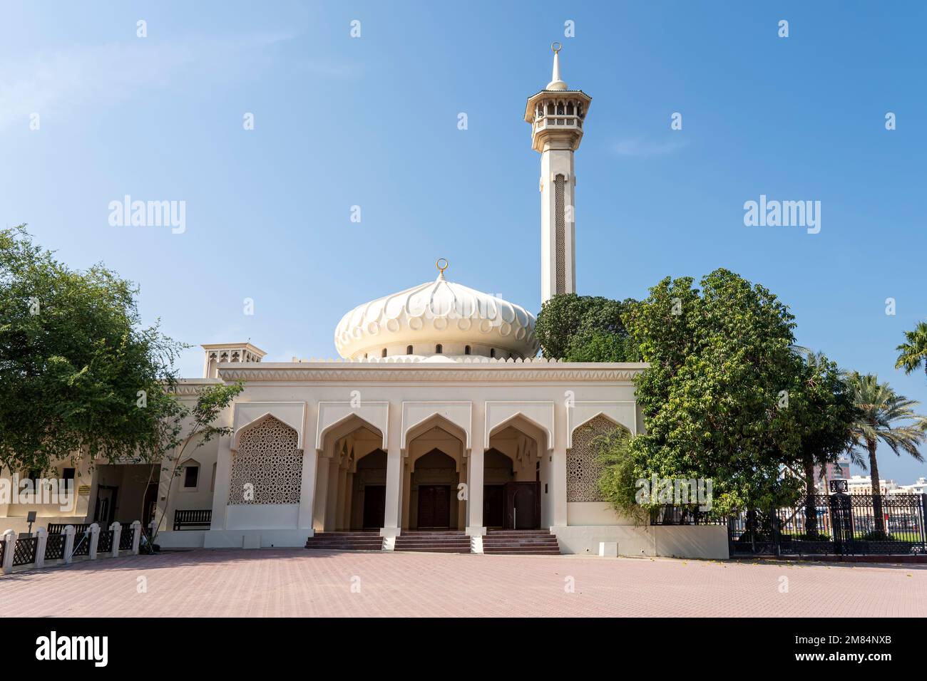 mosque in the area Bastakiya, old town with arabic architecture in ...