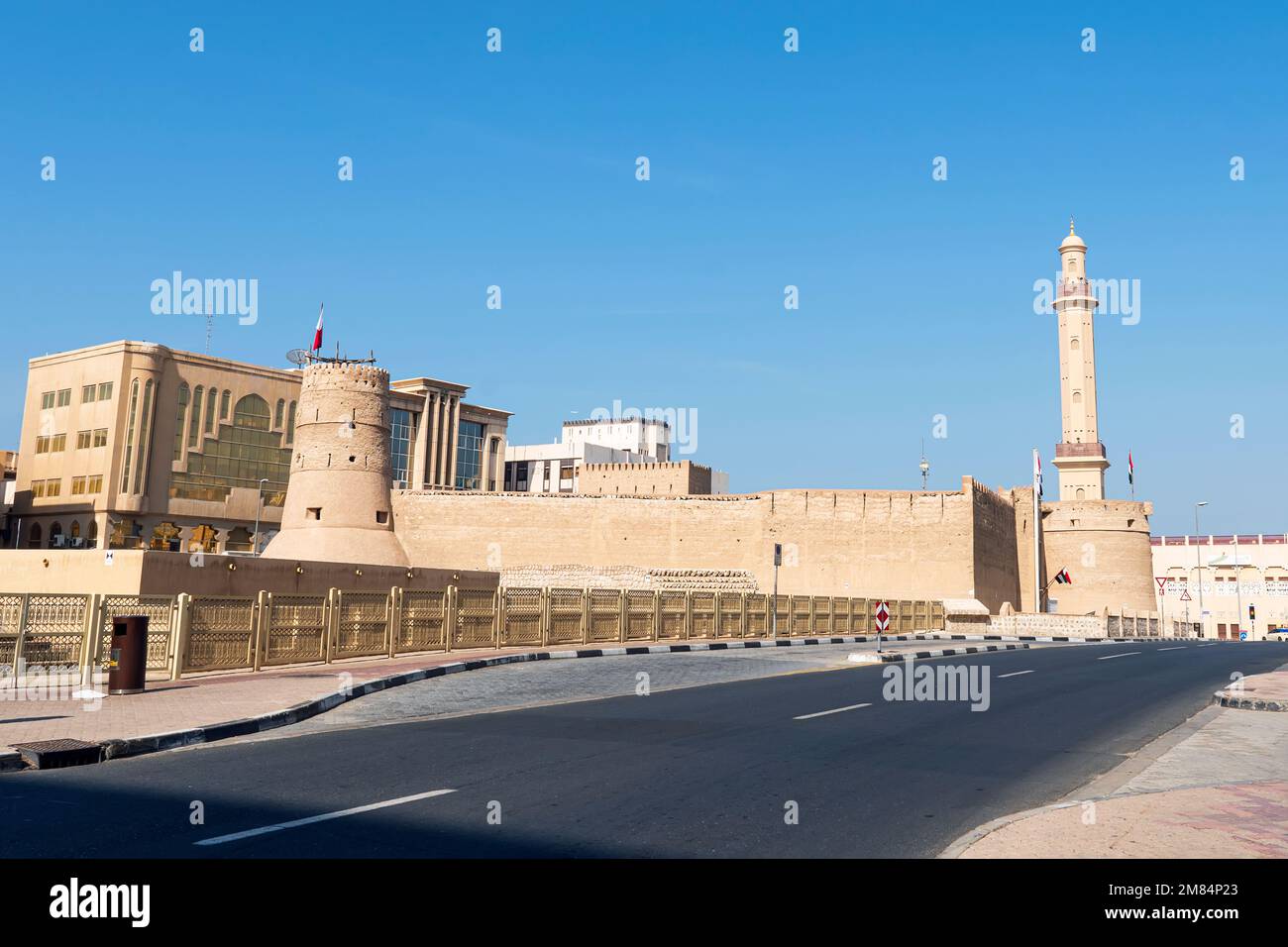 ancient fortress in dubai with blue sky, United Arab Emirates Stock ...