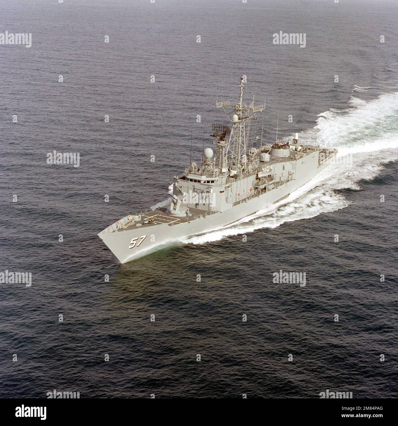 A port bow view of the guided missile frigate RUBEN JAMES (FFG-57 ...