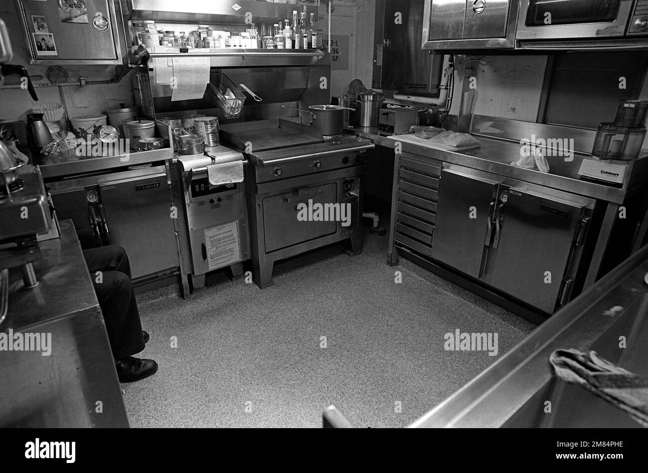 The wardroom galley area aboard the battleship USS IOWA (BB-61 ...