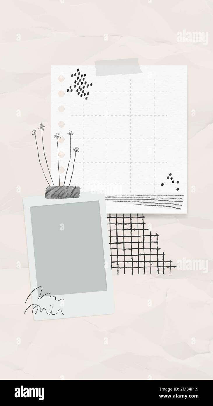 Digital note vector paper note collage with flowers Stock Vector Image ...