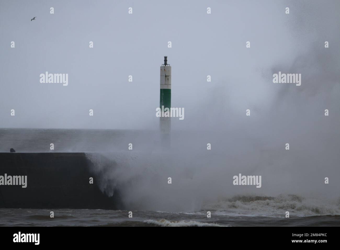 Aberystwyth Wales UK weather 12th January 2023 . Fierce winds hit the ...