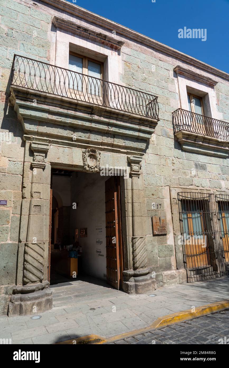 Facade of the Textile Museum of Oaxaca or Museo Textil de Oaxaca in the ...