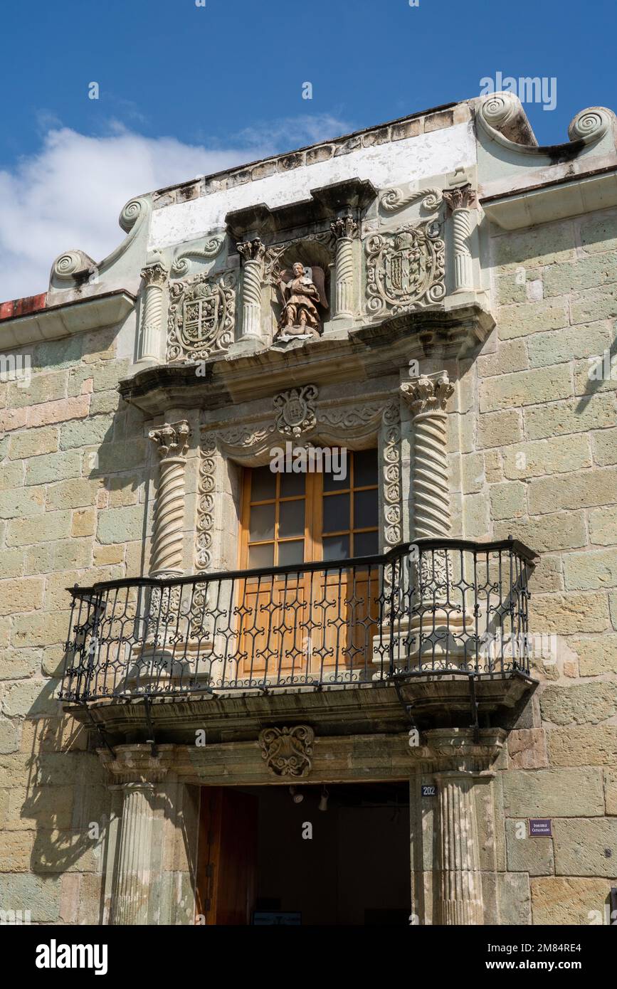 Facade of the Museum of Comtemporary Art of Oaxaca in the historic ...