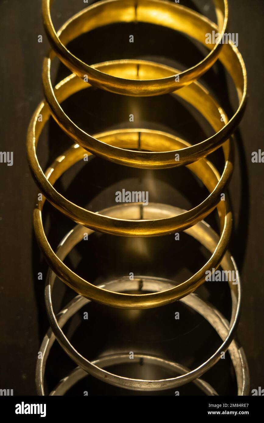 Gold and silver bracelets from Tomb 7 at Monte Alban. Museum of ...