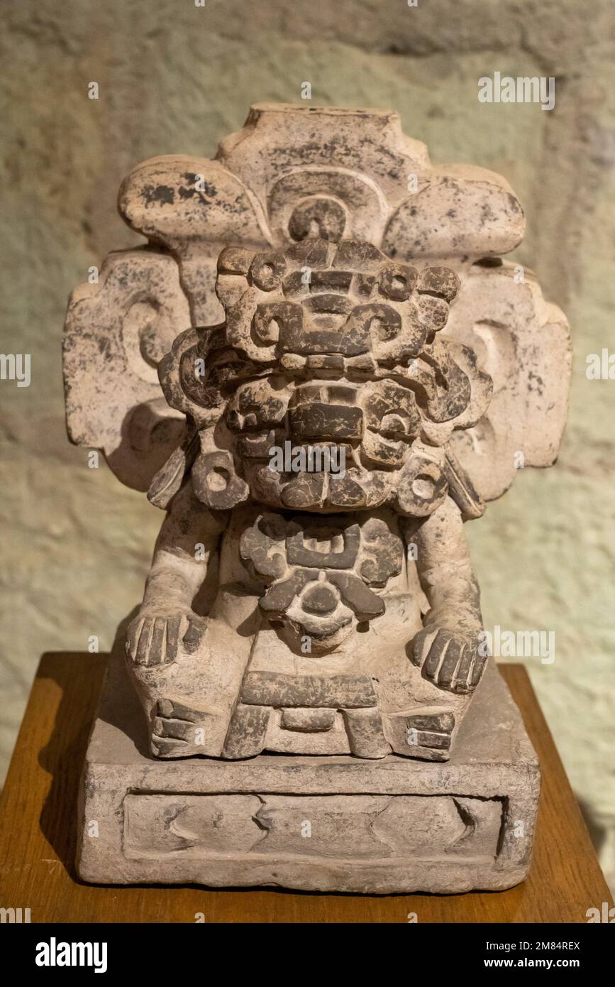 Pre-Hispanic ceramic Zapotec funerary effigy-urn of Cocijo, the god of ...