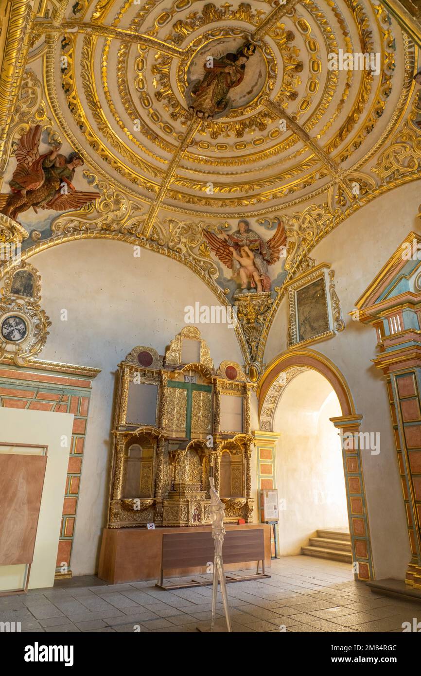Decorated ceiling dome with religious art in the former convent of ...