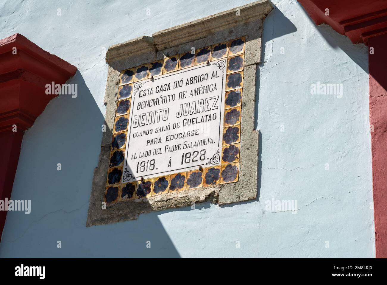 Sign on the Casa Juarez Site Museum in Oaxaca, Mexico, where Benito ...