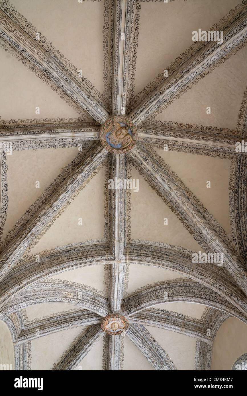 Ceiling detail in the cloisters of the former convent of Santo Domingo ...