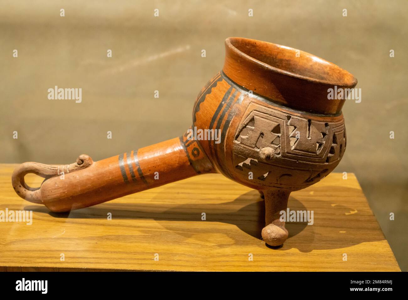 Pre-Hispanic ritual or funerary ceramic polychrome pot. Museum of ...