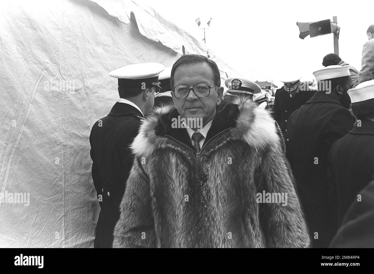 Senator Ted Stevens, R-Alaska, arrives for the commissioning of the ...