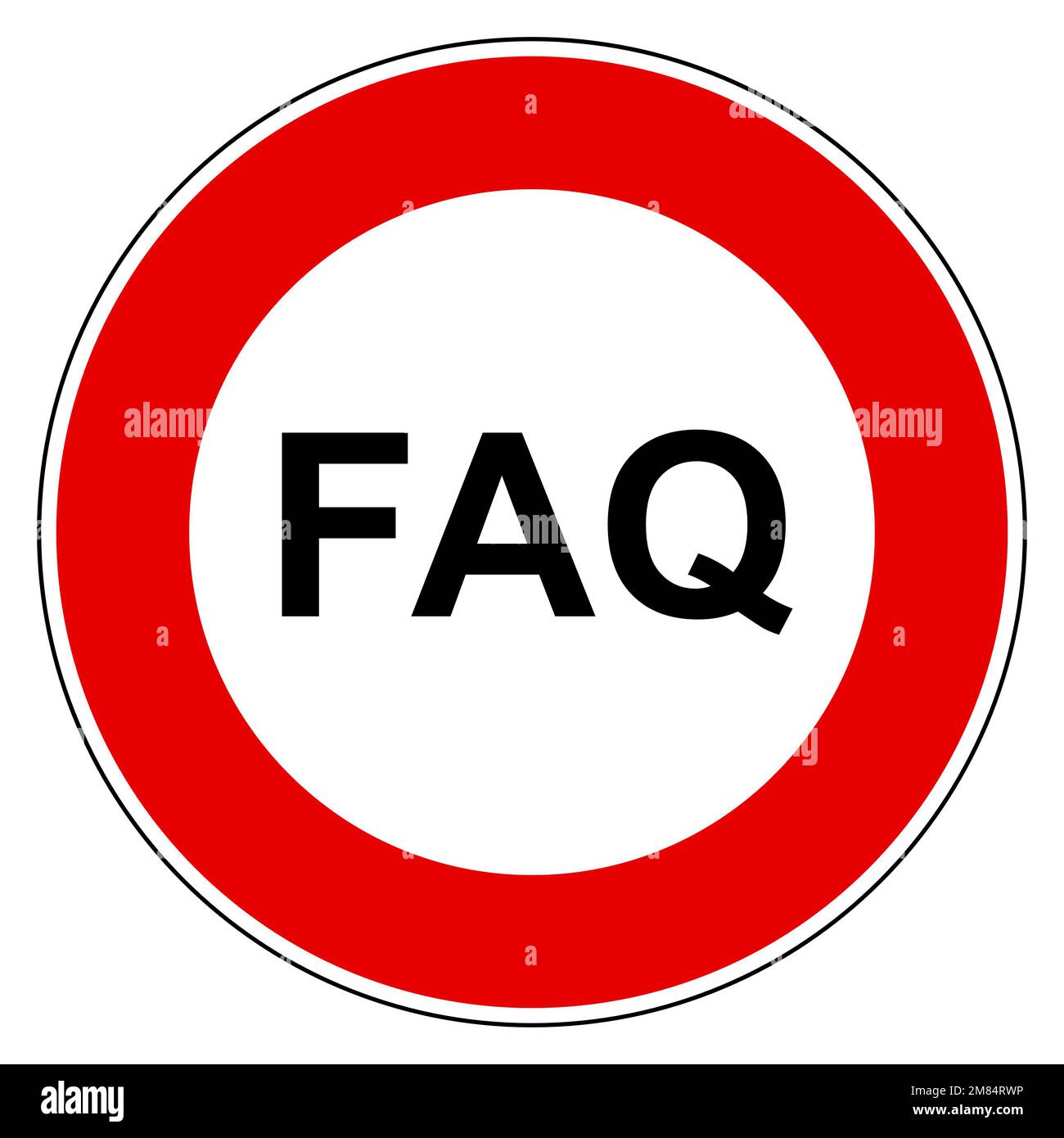 FAQ and prohibition sign Stock Photo - Alamy