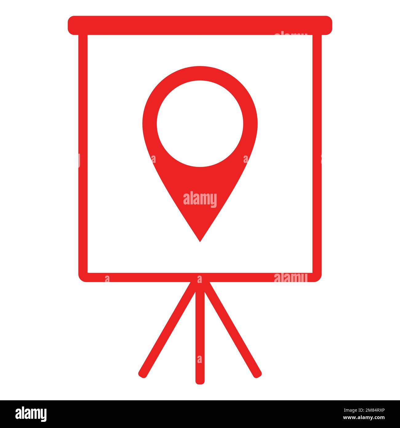 Location pin and flipchart Stock Photo - Alamy